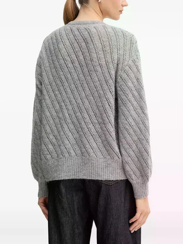 MARC AUREL Open-knit V-neck Sweater