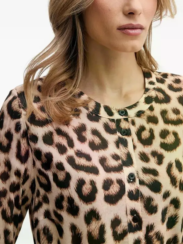 OUI Leopard-print Belted Midi Dress