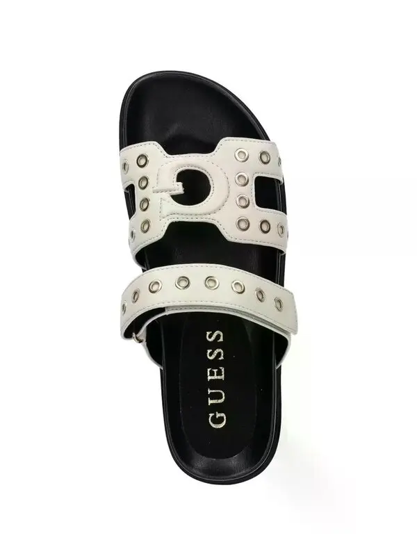 Guess Eyelet Detail Slides - White