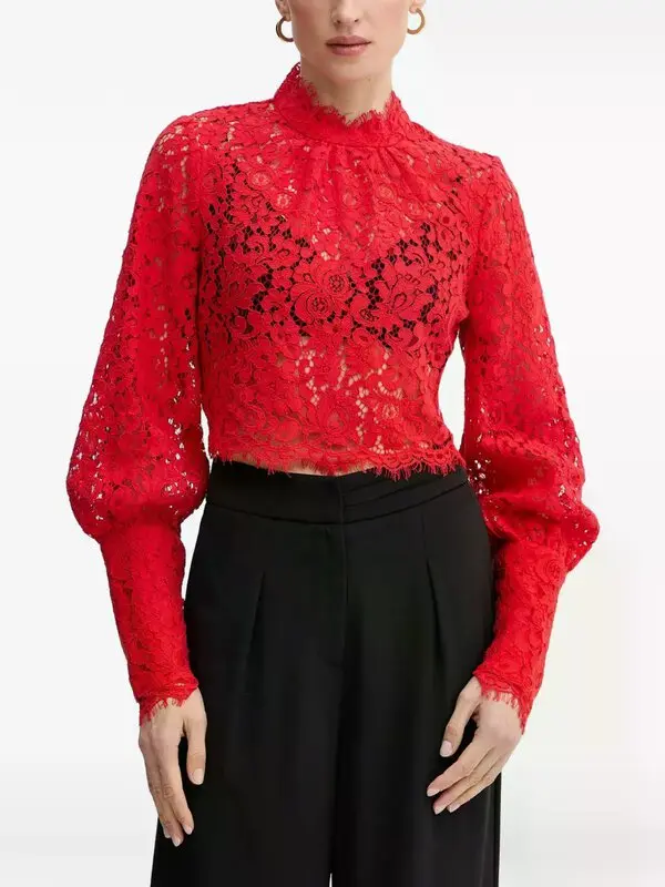 Bardot Lace High-neck Blouse