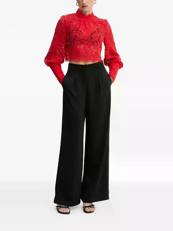 Bardot Lace High-neck Blouse