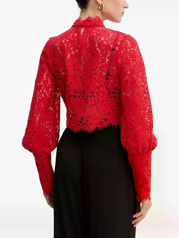 Bardot Lace High-neck Blouse