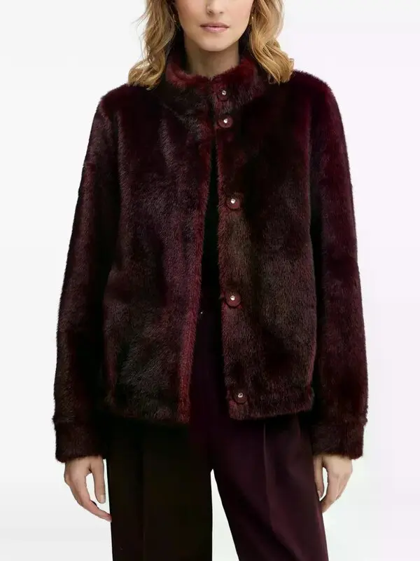 Guess Button-up Faux Fur Jacket