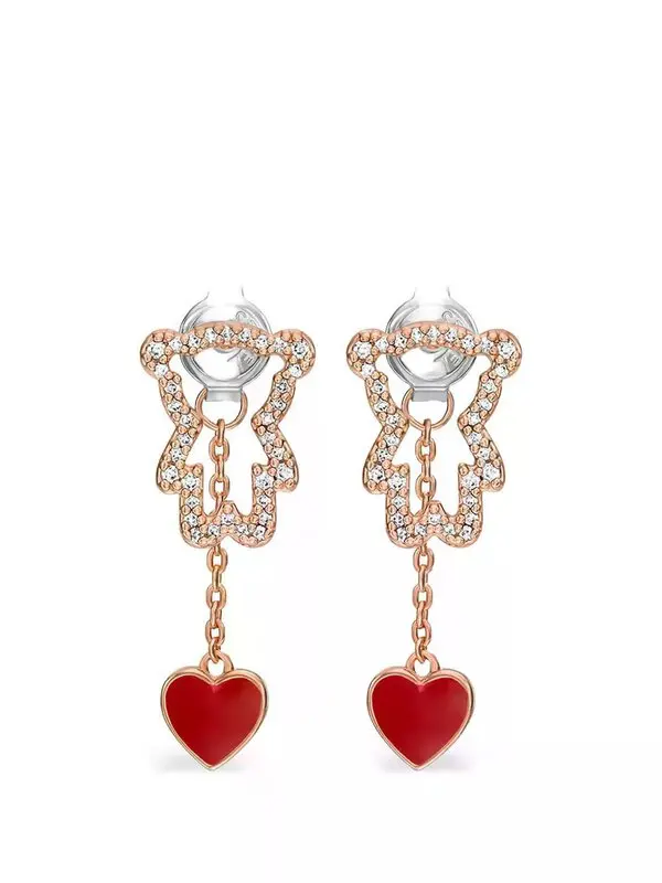 Emporio Armani Heart Teddy Earrings - Pink