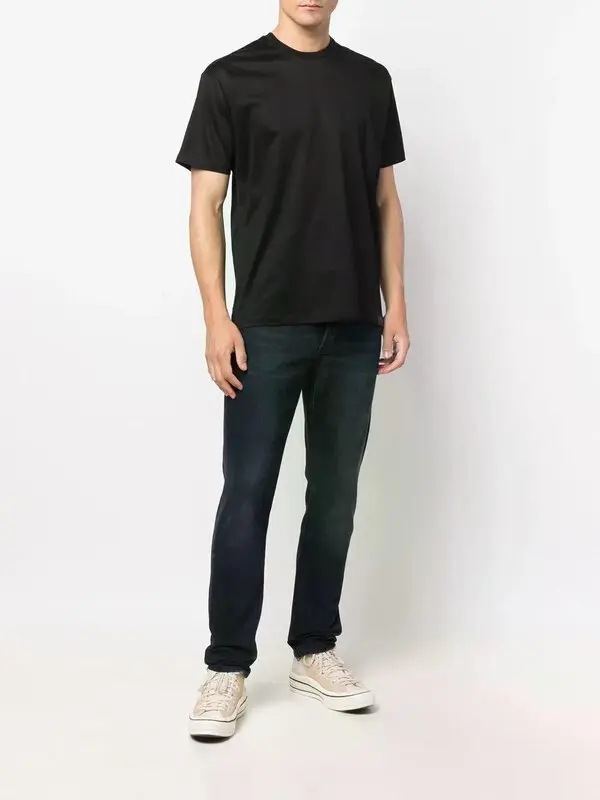 LOW BRAND Round Neck Short-sleeved T-shirt - Black