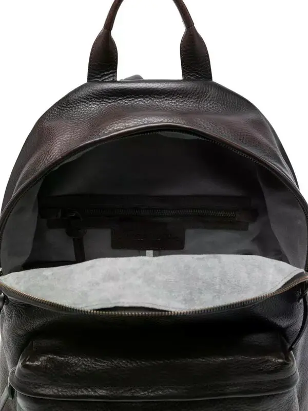 Officine Creative Front-pocket Leather Backpack - Brown