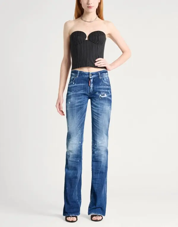 Dsquared2 Cotton Elastane Flared Denim Jeans