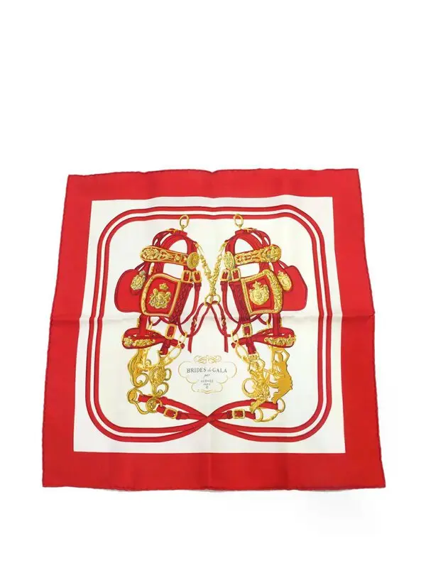 Hermès Brides De Gala Silk Handkerchief - Red