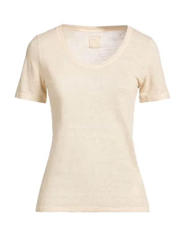 120% Lino Linen Crewneck T-shirt - Beige
