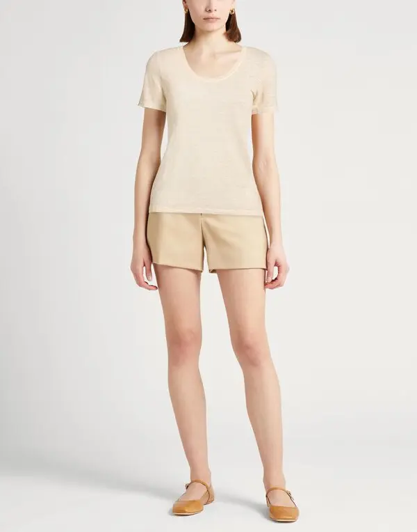 120% Lino Linen Crewneck T-shirt - Beige