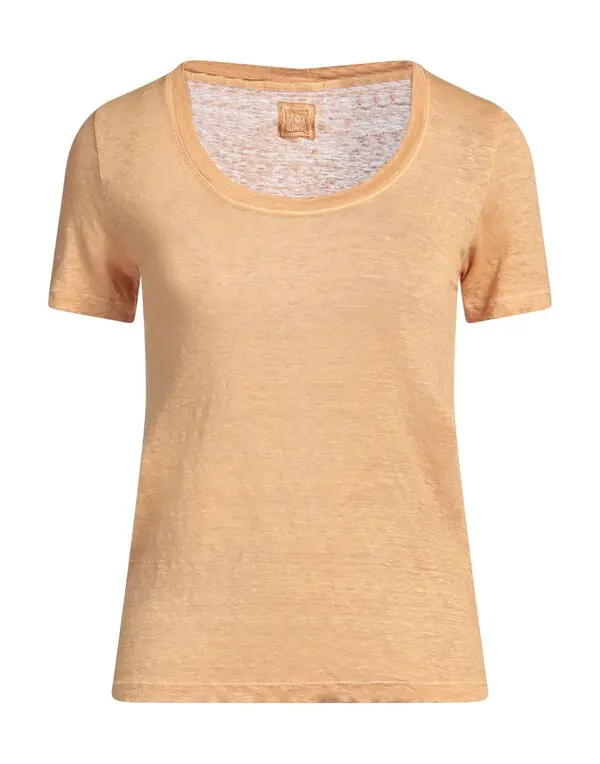 120% Lino Linen Crewneck T-shirt - Yellow