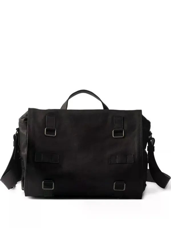 Prada Leather Messenger Bag - Black