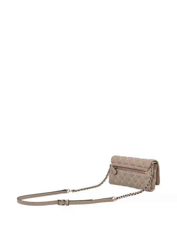 Guess Quilted Chain Cross Body Bag - Neutrals