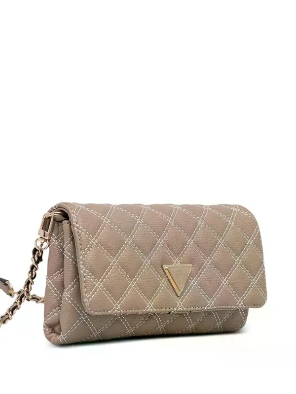 Guess Quilted Chain Cross Body Bag - Neutrals