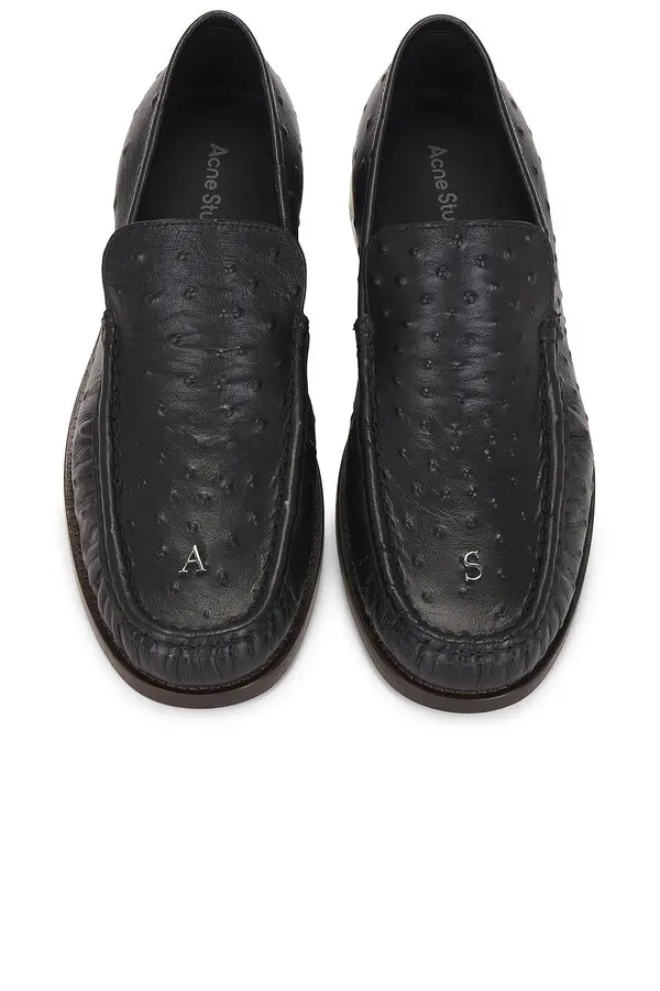 Acne Studios Boafer Light Ostrich Loafer - Black