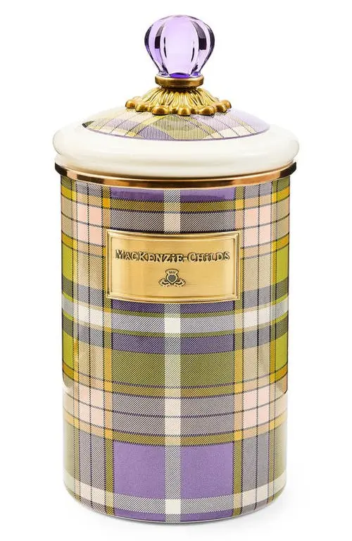 MACKENZIE-CHILDS Enameled Steel Canister - Tartan Violet
