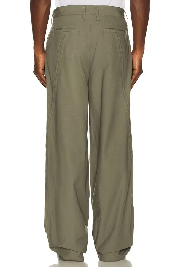 Reese Cooper Cotton Ripstop Pleated Trouser - Sage
