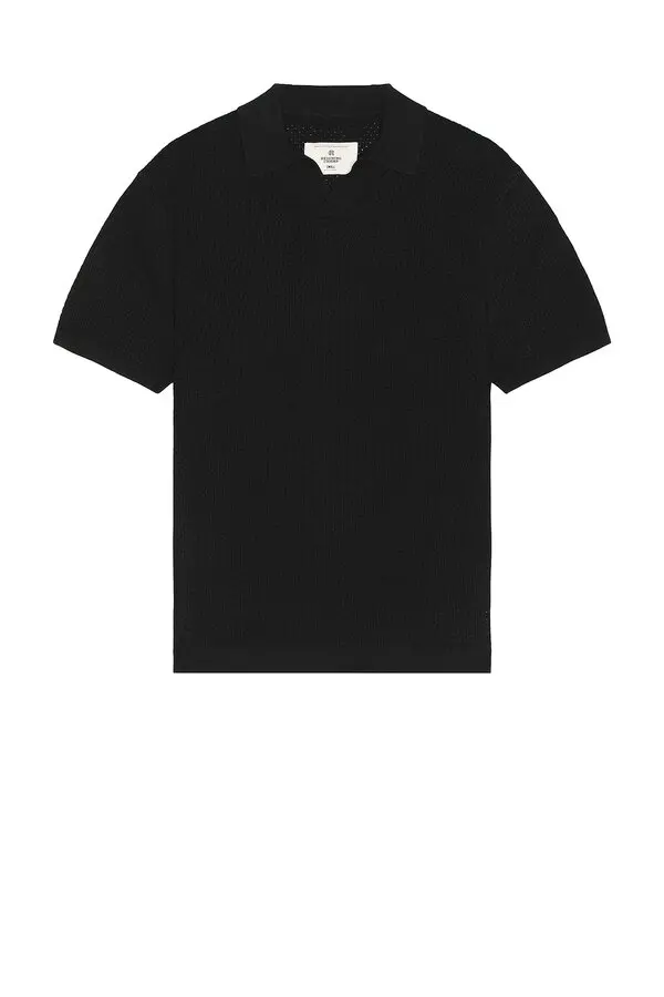 Reigning Champ Cotton Linen Victor Polo - Black