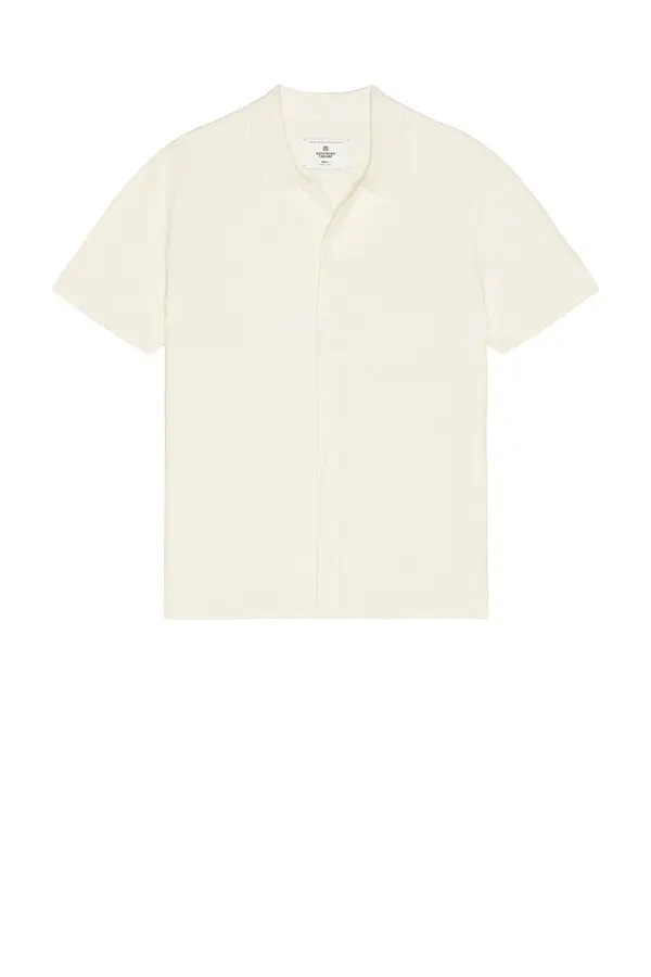 Reigning Champ Cotton Linen Piazza Shirt In Cream