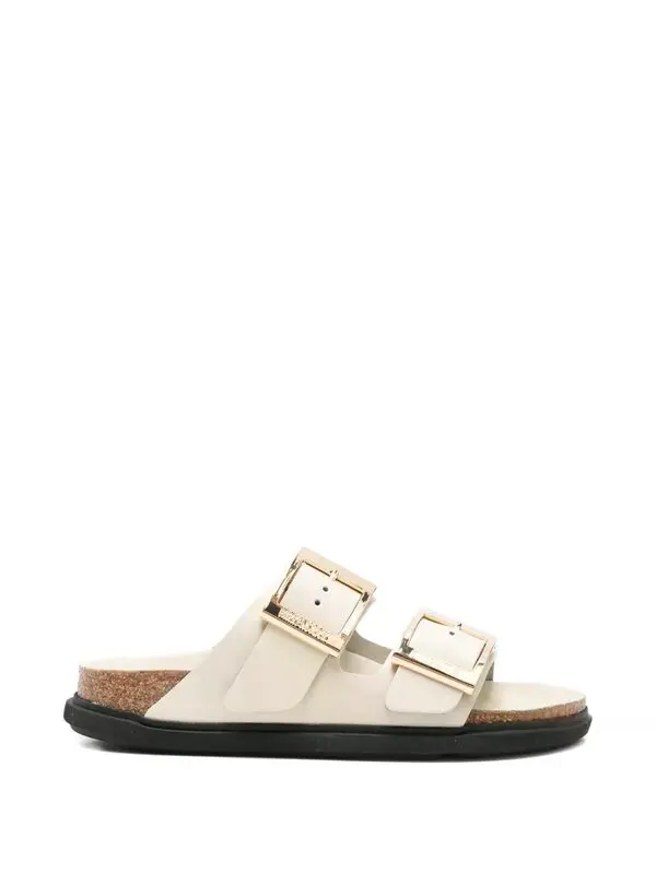 BIRKENSTOCK Arizona Buckle-fastening Leather Sandals - Neutrals