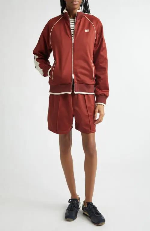 WALES BONNER Motion Piped Jersey Track Jacket - Rust/ivory