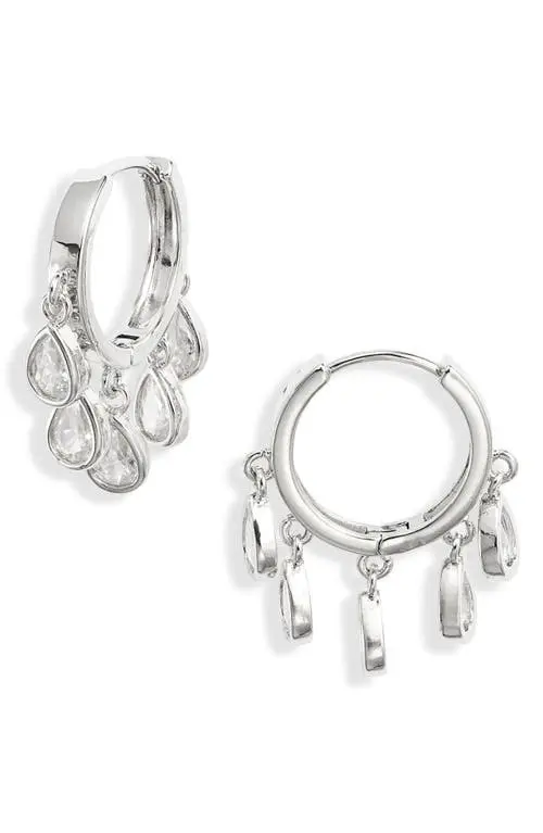 CHILD OF WILD Eloise Chandelier Huggie Hoop Earrings - Silver