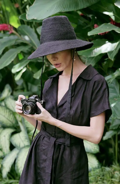 BRUNNA.CO The Meg Jute Straw Hat - Black