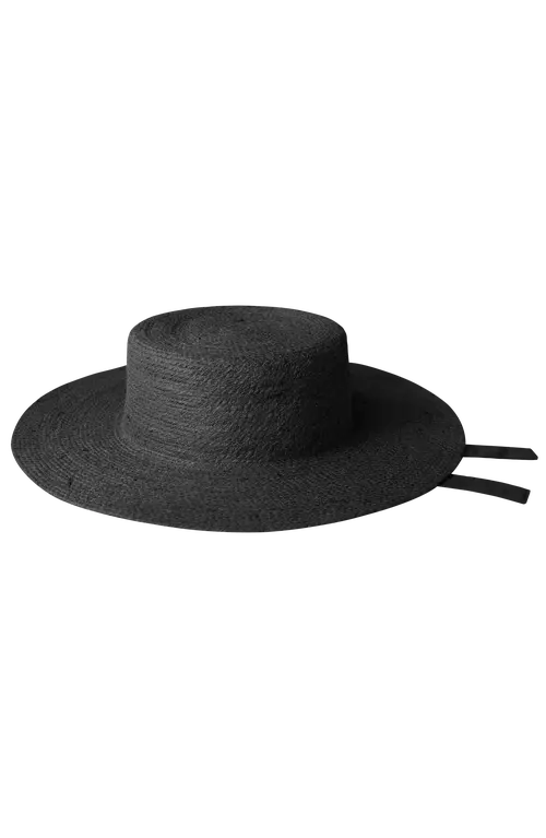 BRUNNA.CO Jute Boater Hat - Black