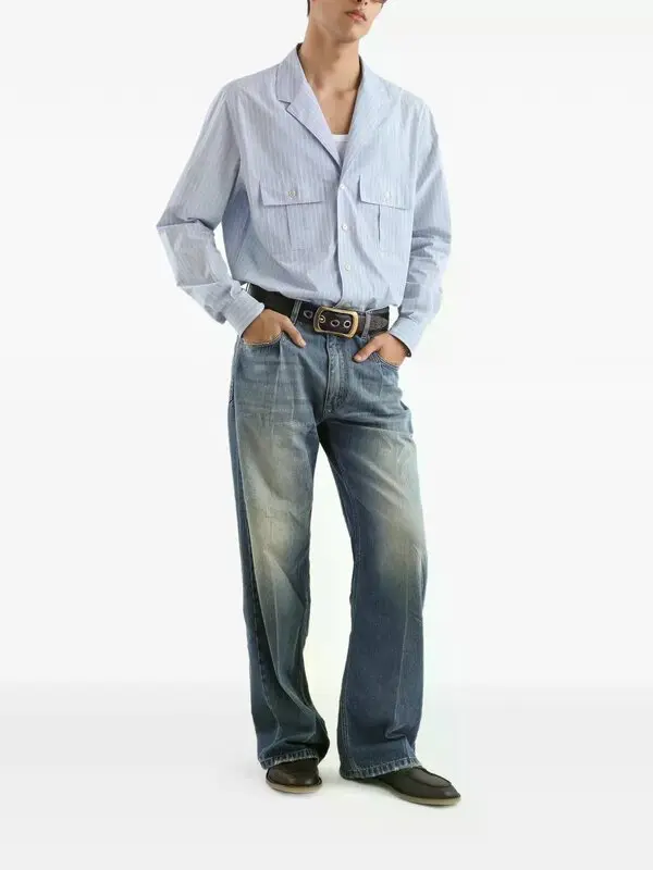 Dolce & Gabbana Striped Cotton Martini Shirt - Blue