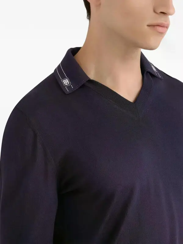 Dolce & Gabbana Logo-embroidered V-neck Top