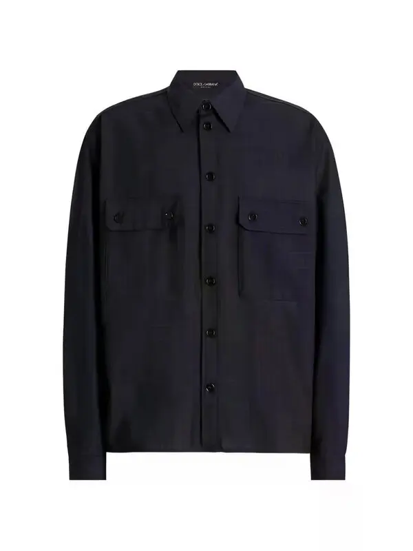 Dolce & Gabbana Shirt In Silk Jacquard - Grey