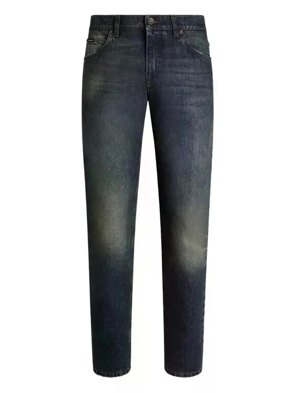 Dolce & Gabbana Logo-plaque Jeans - Blue