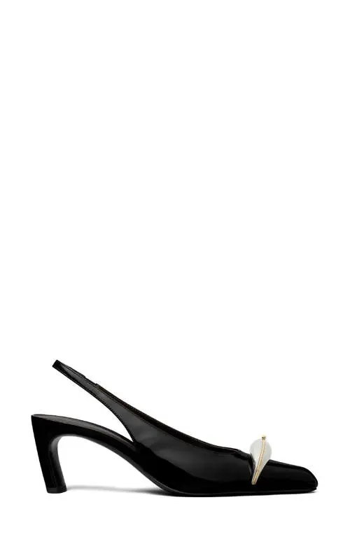 Tory Burch Pierced Slingback Pumps - Perfect Black/silver