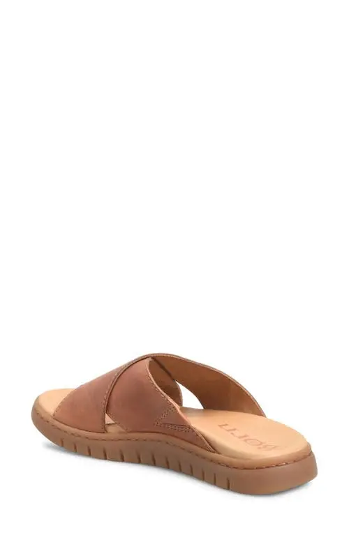 BØRN Dia Slide Sandal - Brown Leather