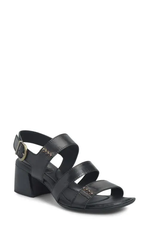 BØRN Secan Block Heel Sandal - Black Leather
