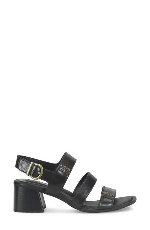 BØRN Secan Block Heel Sandal - Black Leather