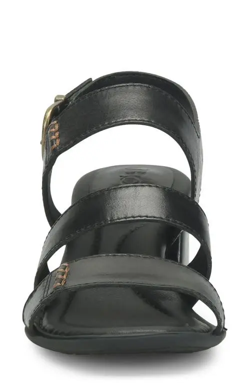 BØRN Secan Block Heel Sandal - Black Leather