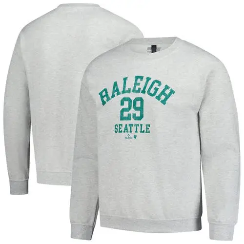 BREAKINGT Cal Raleigh Player Name & Number Sweatshirt - Heather Gray