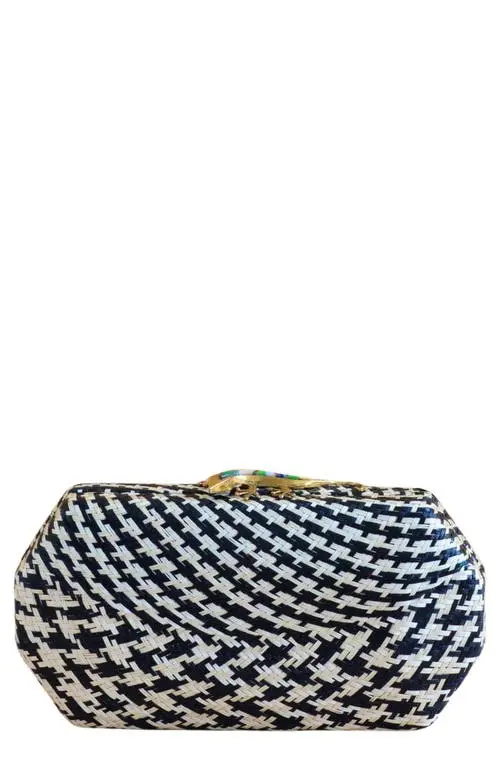 LIKHA Houndstooth Octagon Clutch - Black