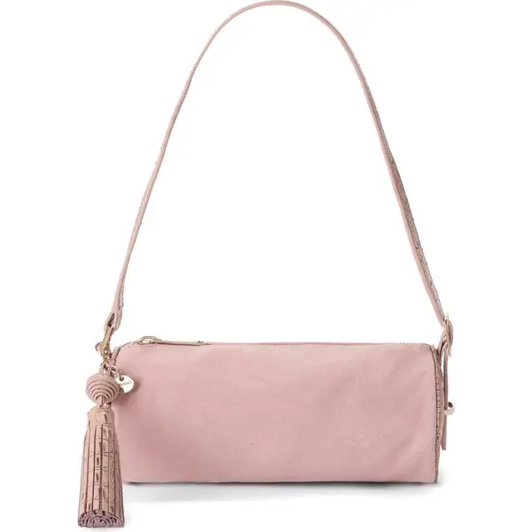 Brahmin Billie Croc Embossed Leather Barrel Bag - Blush