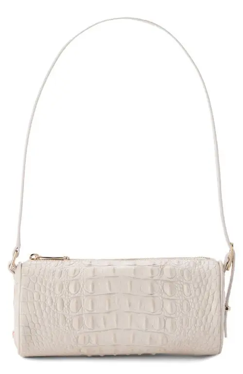 Brahmin Billie Croc Embossed Leather Barrel Bag - Ivory