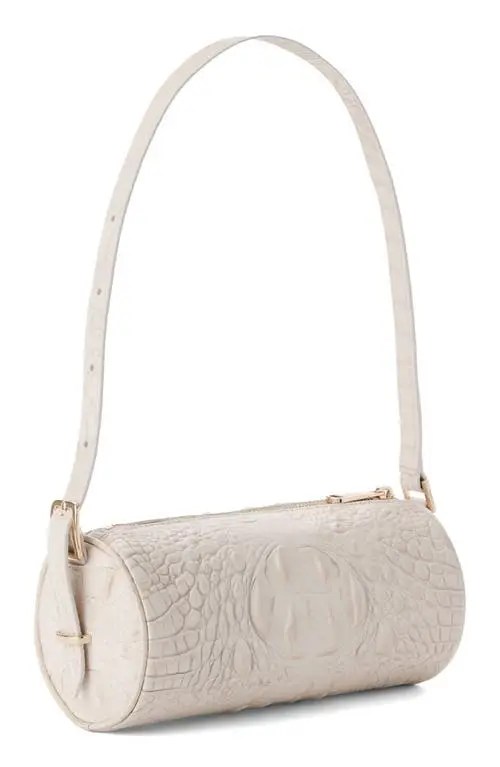 Brahmin Billie Croc Embossed Leather Barrel Bag - Ivory