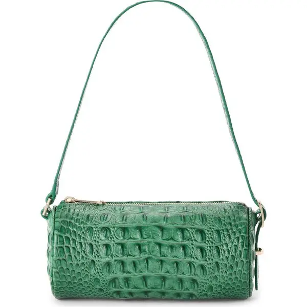 Brahmin Billie Croc Embossed Leather Barrel Bag - Palm
