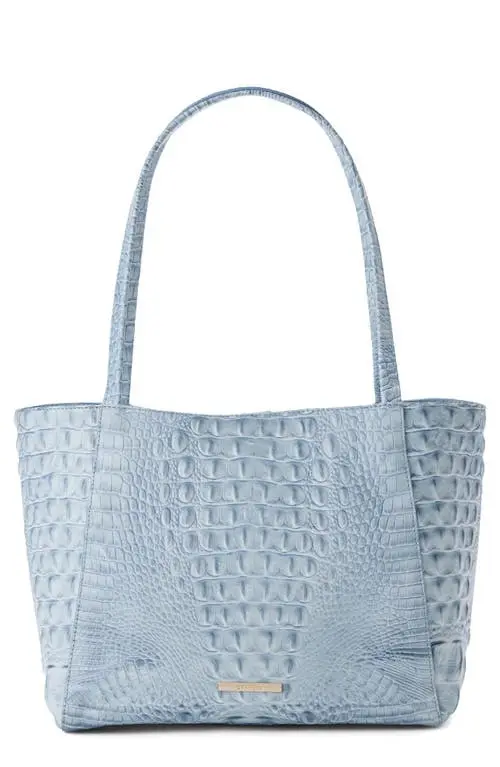 Brahmin Mona Croc Embossed Leather Tote - Stonewash