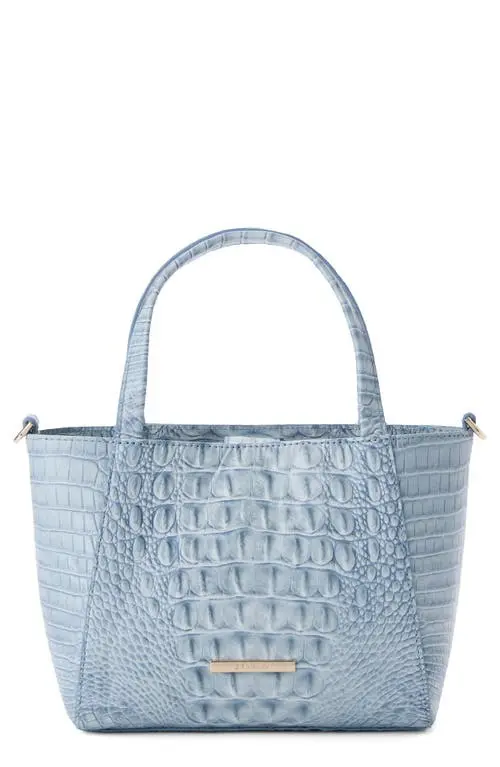 Brahmin Croc Embossed Leather Top Handle Bag - Stonewash