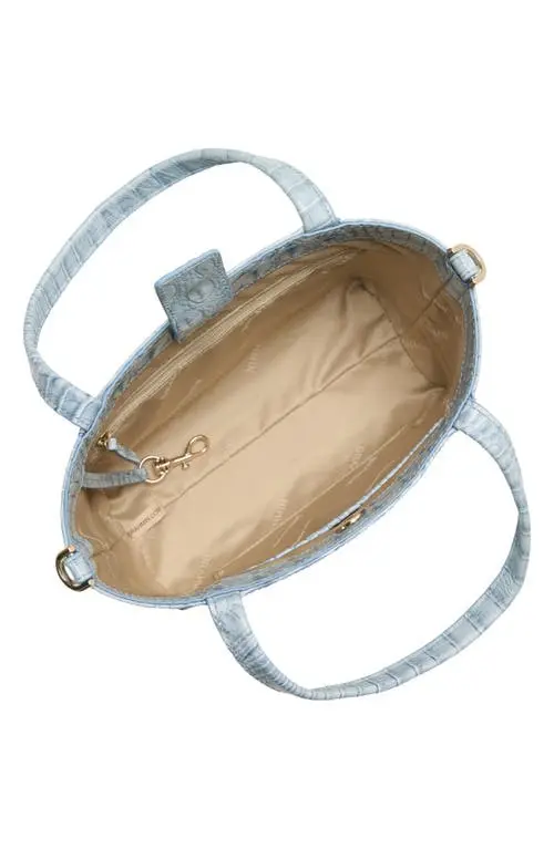 Brahmin Croc Embossed Leather Top Handle Bag - Stonewash