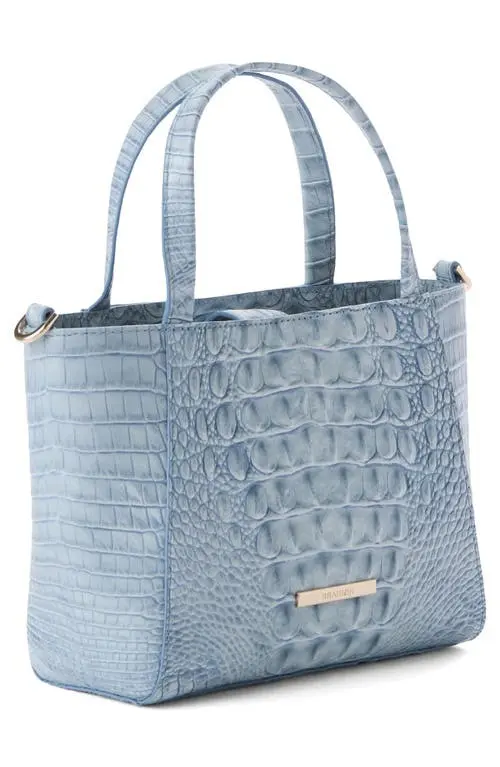 Brahmin Croc Embossed Leather Top Handle Bag - Stonewash