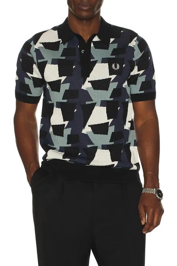 Fred Perry Fragment Jacquard Knit Polo Shirt