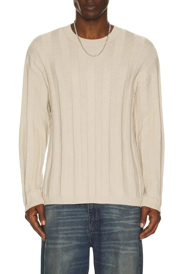 Helmut Lang Wide Rib Crew Neck Sweater - Putty