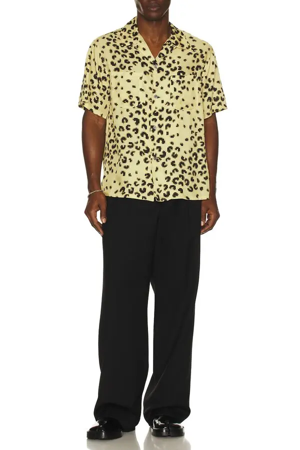 MAISON MARGIELA Short-sleeved Shirt In Yellow - Gold Leopard